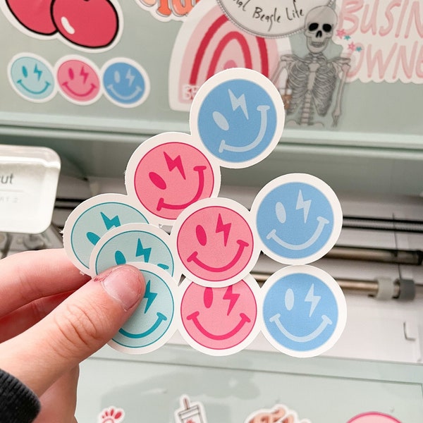 Preppy Smiley Face Stickers - Etsy