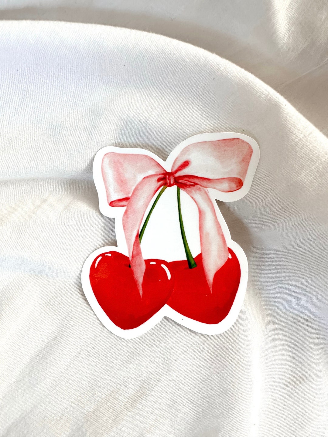 Love for Cherries Sticker | Bow Sticker | Bow Cherries | Croquette ...