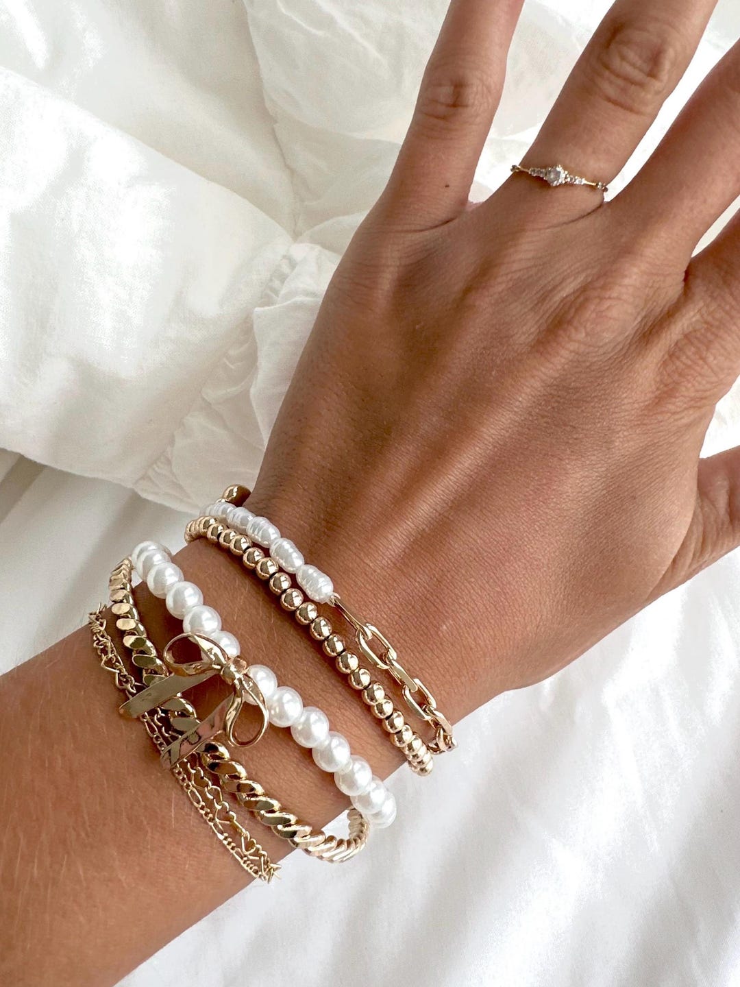 The Bella Stack | Bracelet | Bow Bracelet | Stretchy Bracelet ...