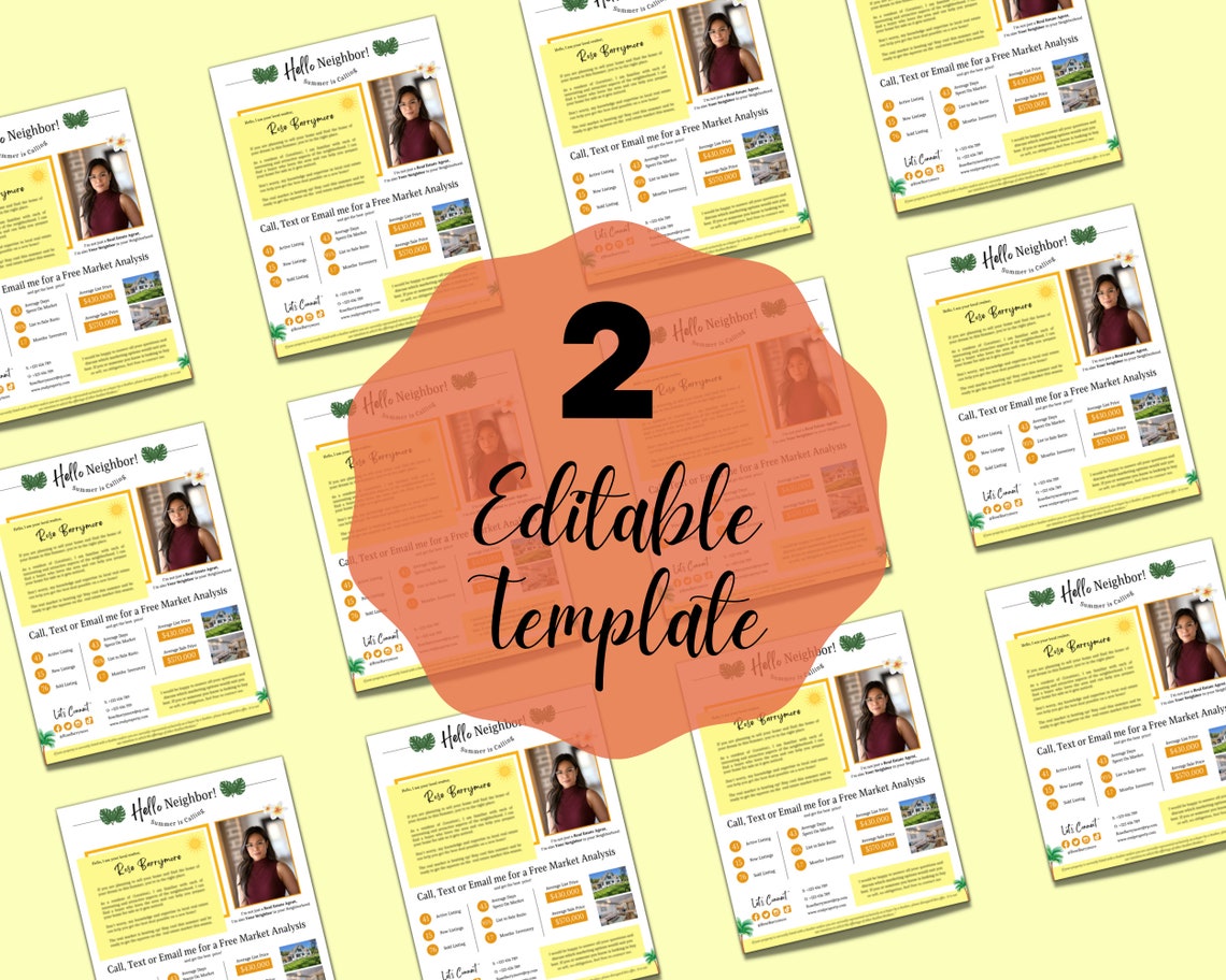 Hello Neighbor Flyer|real Estate Template| Hello Summer Real Estate ...