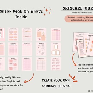 Skincare Journal Beauty Care Planner Skincare Routine Printable ...