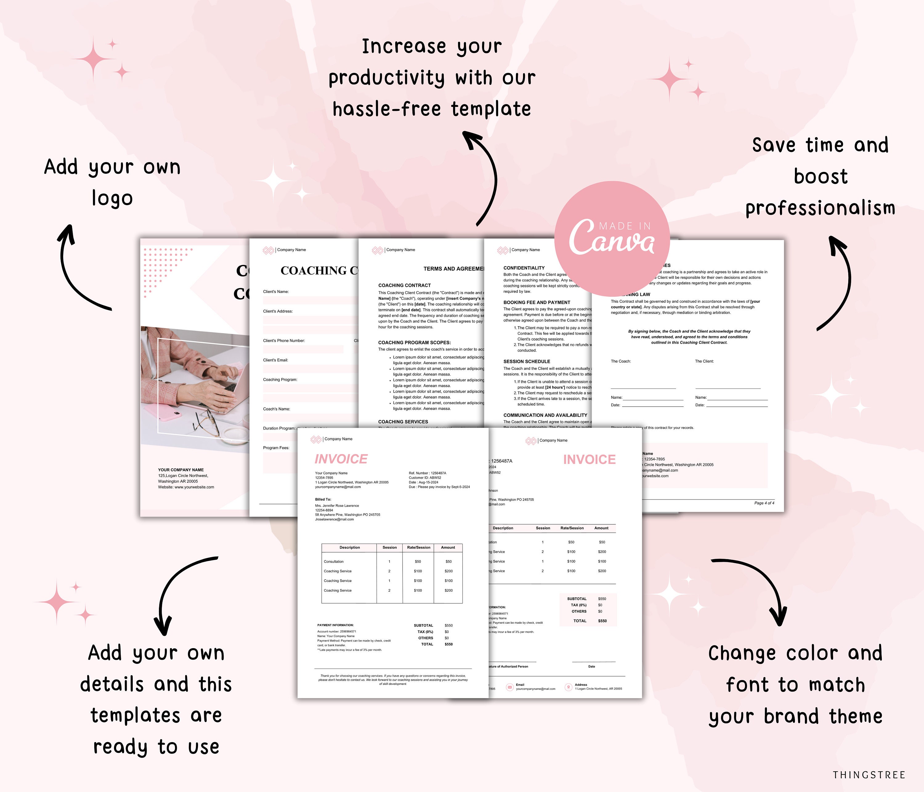 Client Coaching Agreement Template Invoice Templatedone for - Etsy