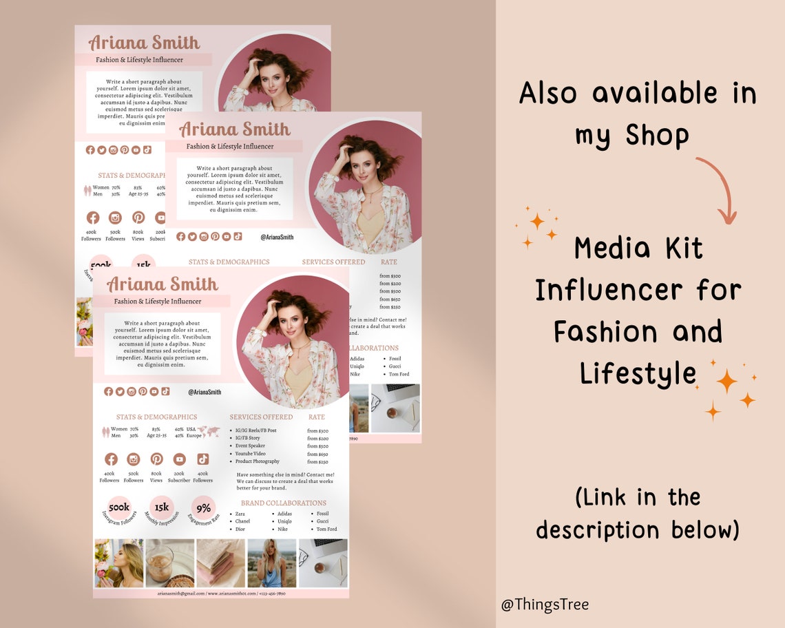 Template Canva Social Media Influencer| Rate Sheet| Media Kit ...