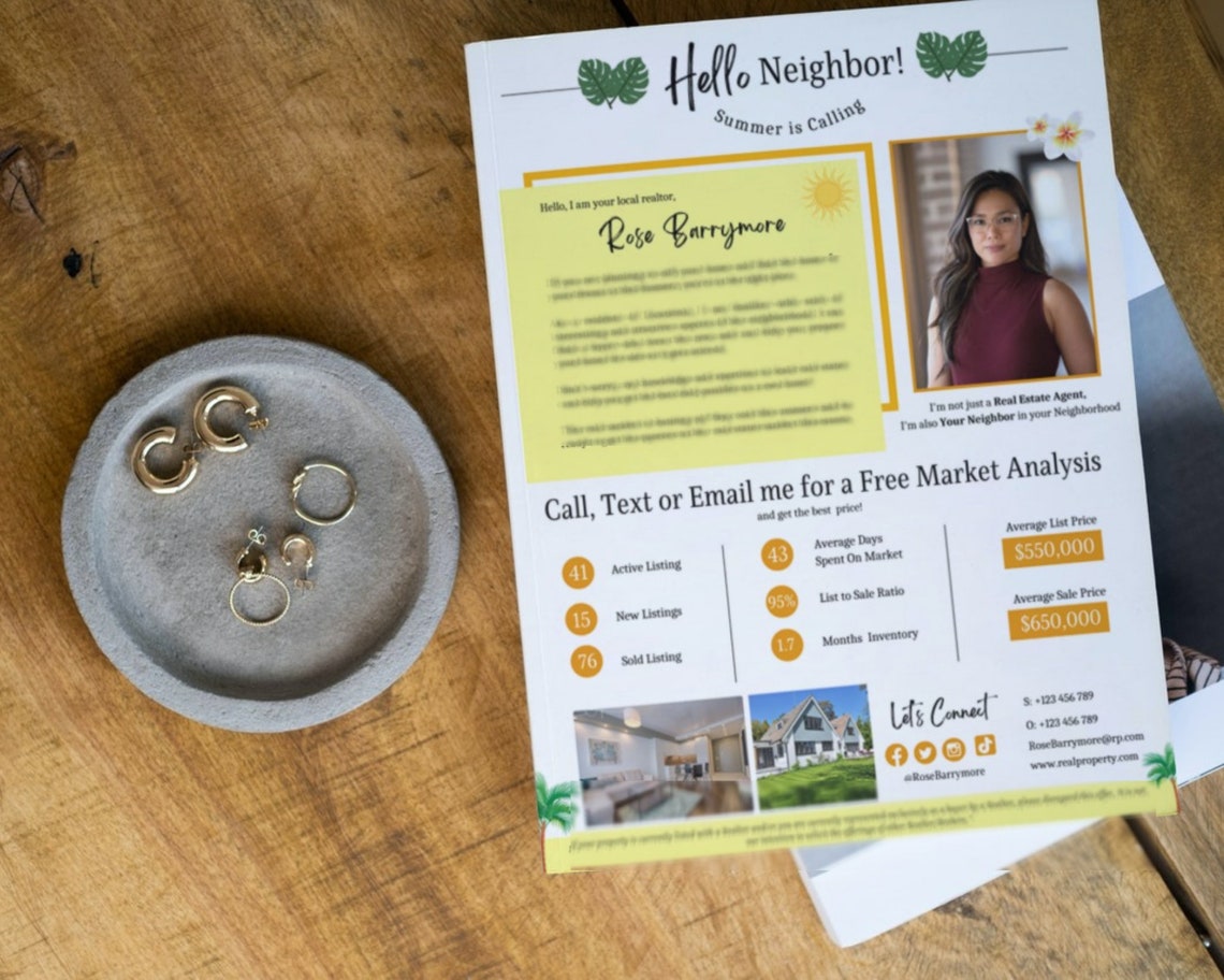 Hello Neighbor Flyer|real Estate Template| Hello Summer Real Estate ...