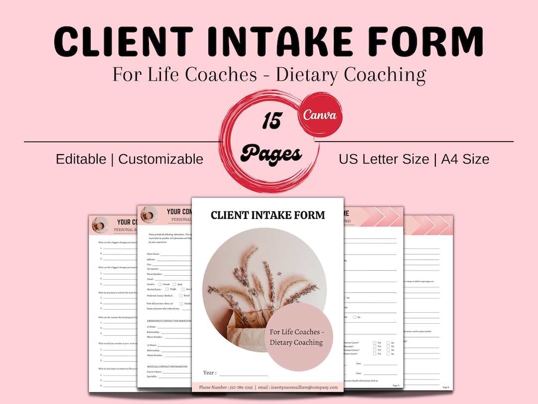Life Coaching | New Client Intake Form | Health Coaching | Life Coach ...
