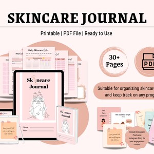 Skincare Journal Beauty Care Planner Skincare Routine Printable ...