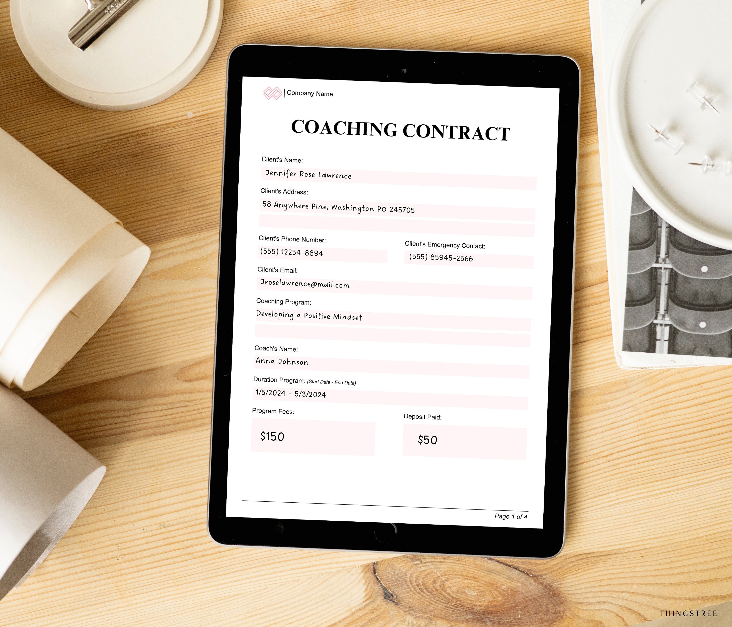 Client Coaching Agreement Template Invoice Templatedone for - Etsy