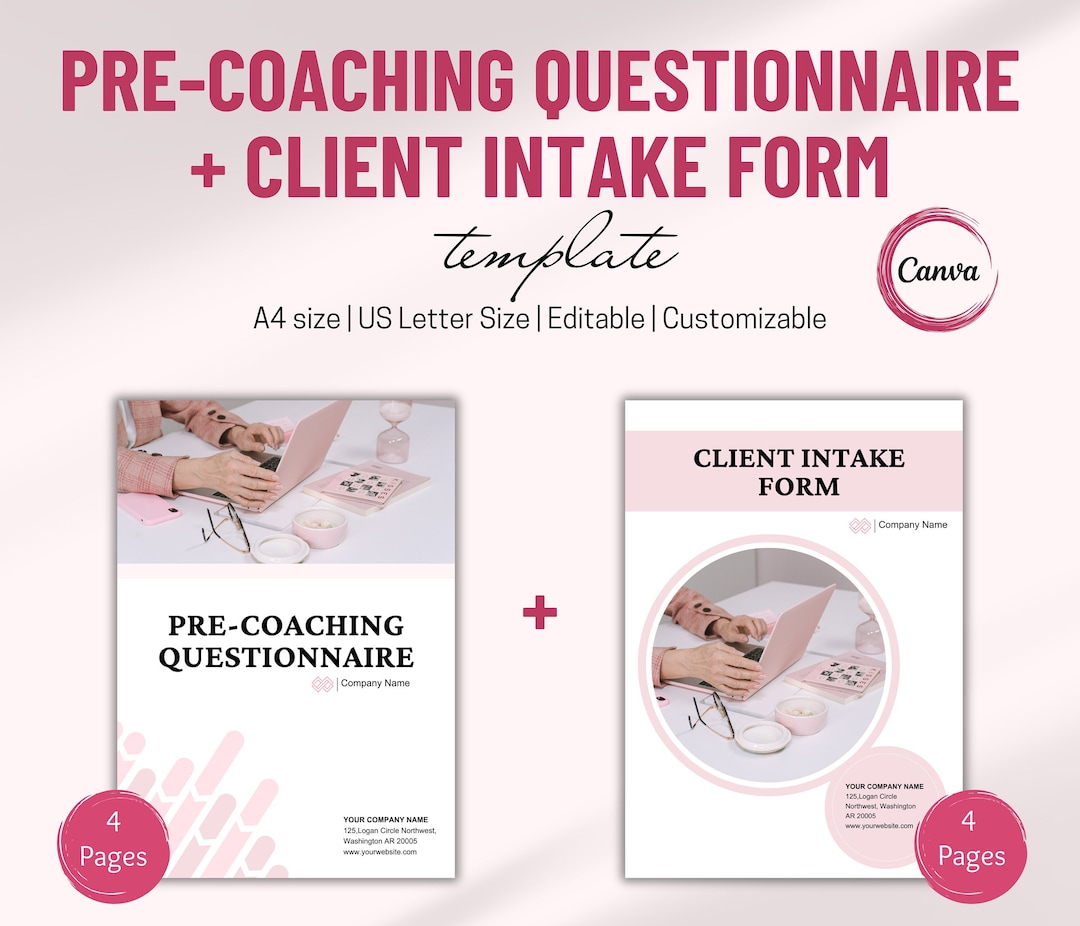 Pre Coaching Questionnaire,client Intake Form for Coaches,coaching ...