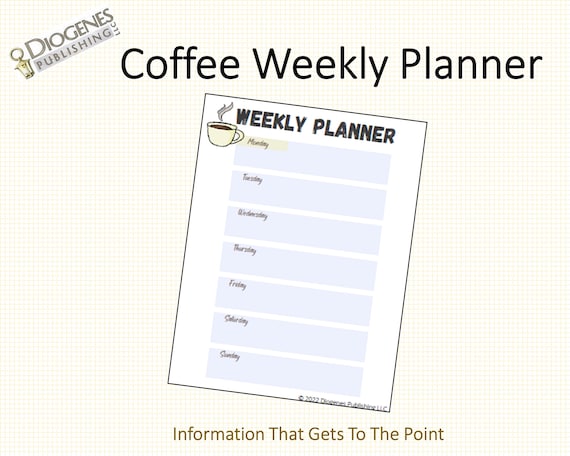 Printable Weekly Planer Coffee Theme | Etsy