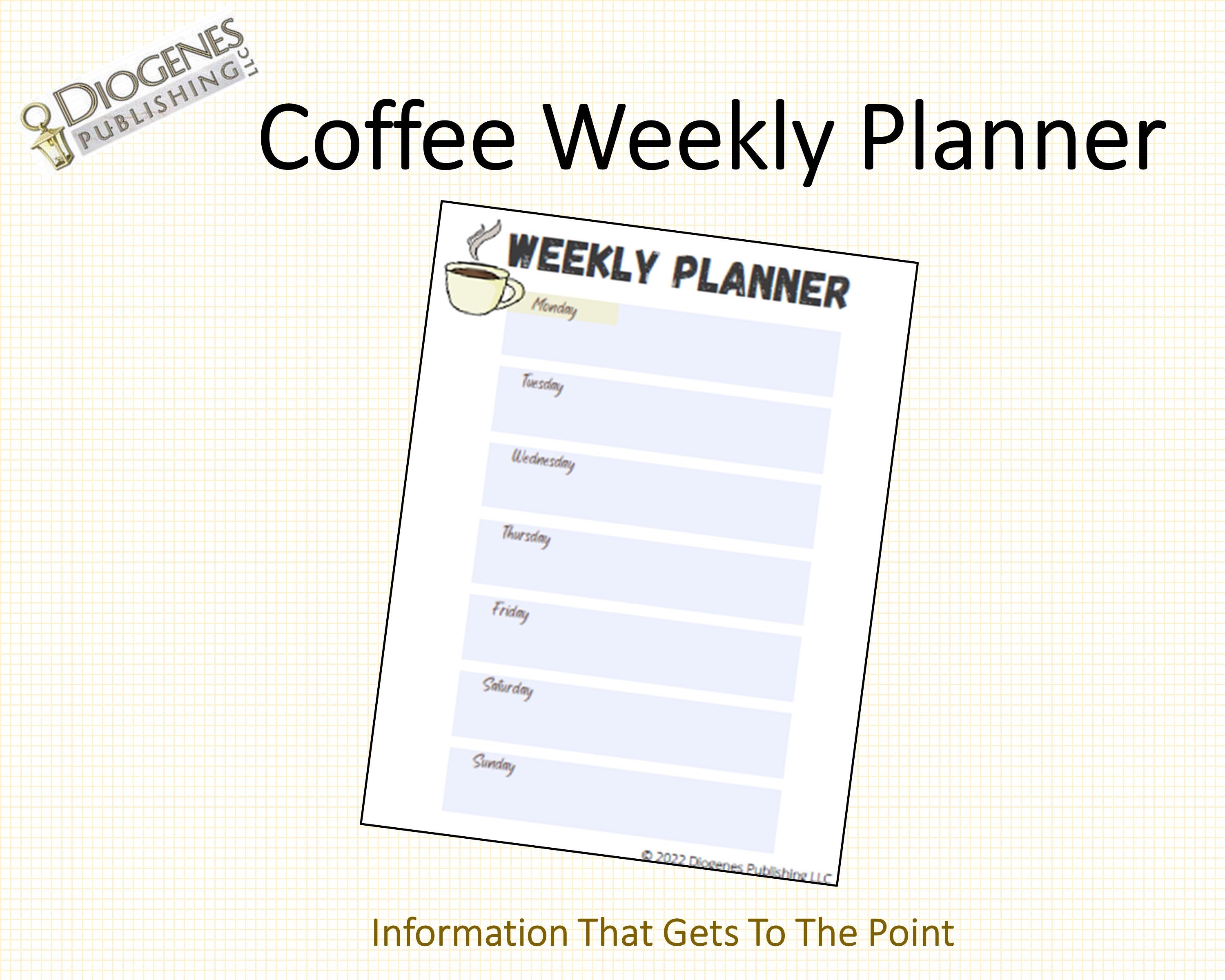 Printable Weekly Planer - Coffee Theme - Etsy