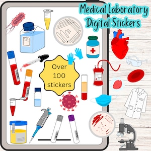 Medical Laboratory Digital Stickers for Notes and Presentations - Etsy