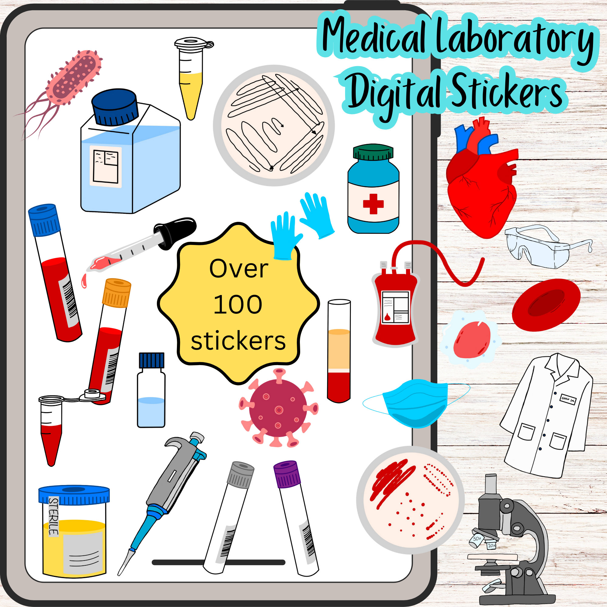 Medical Laboratory Digital Stickers for Medical or Nursing School ...