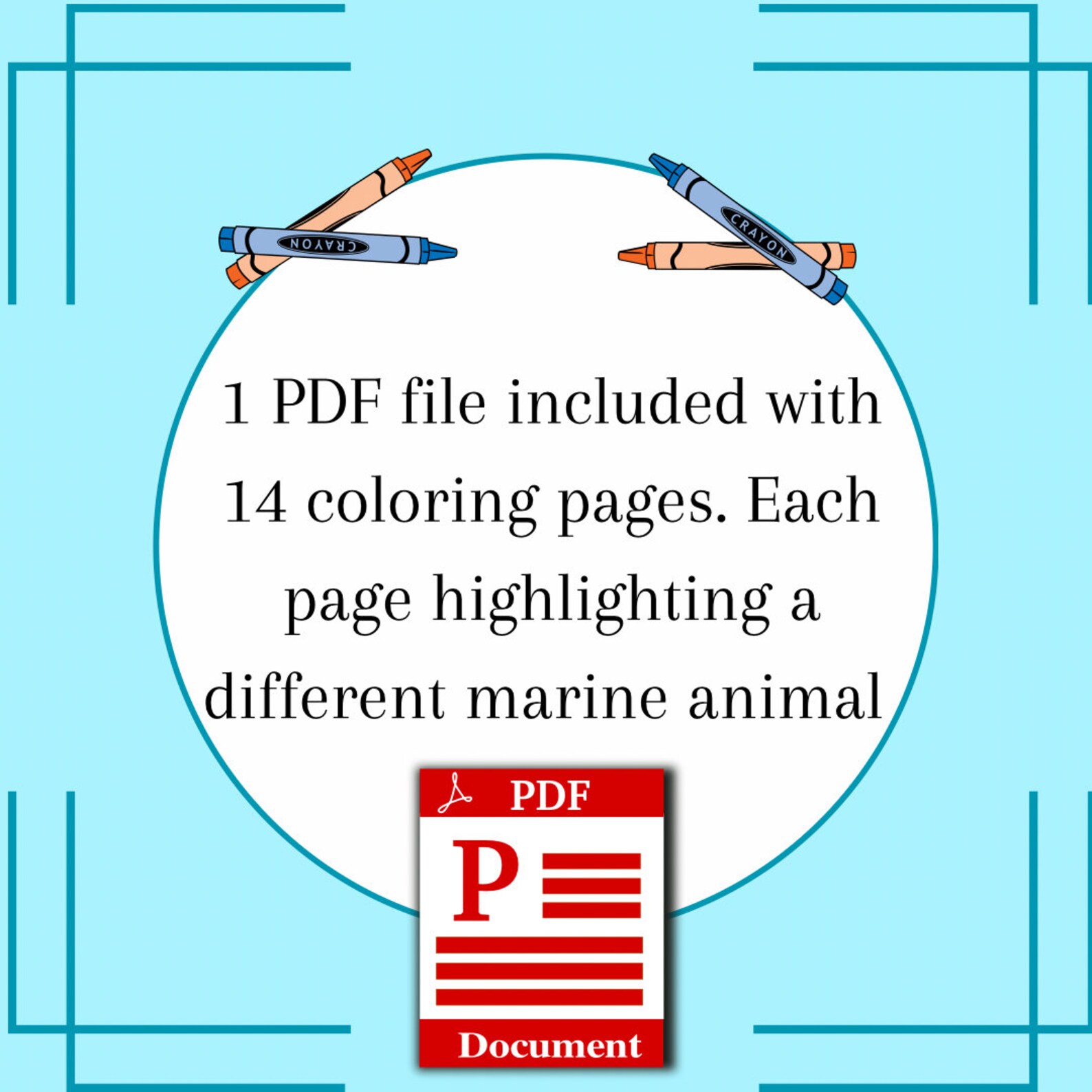 Marine Animals Printable Coloring Pages for Kids - Etsy Canada