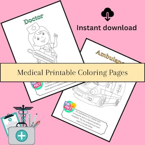 Medical Printable Coloring Pages – Fun & Educational for Kids - Etsy