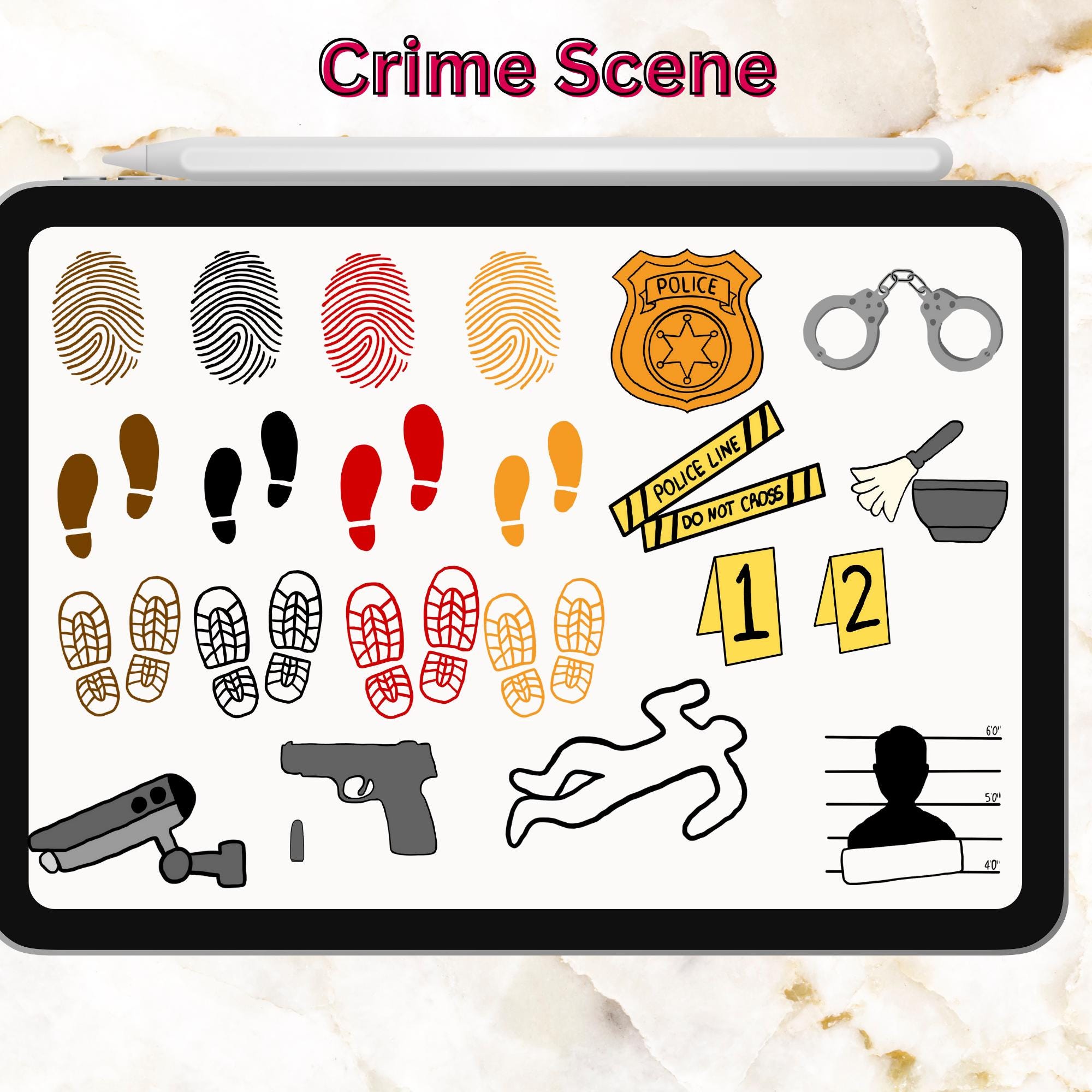 Forensic Science Digital Sticker Pack - 150 Pre-cropped PNG Stickers ...