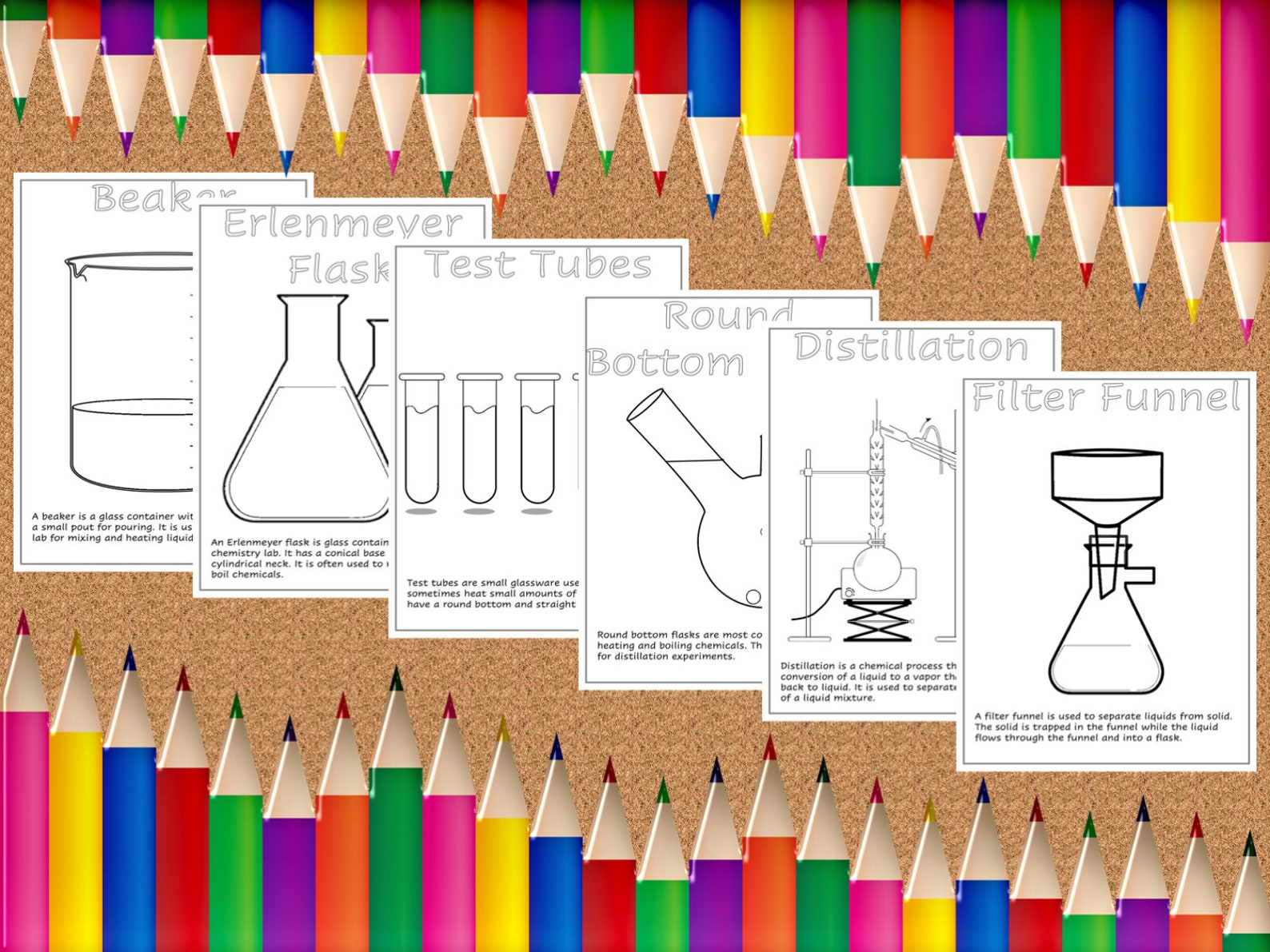 Chemistry Printable Coloring Pages / Introduction to Chemistry | Etsy