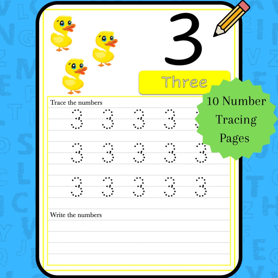 Preschool Math and Writing Worksheet Bundle Printable ABC Tracing ...