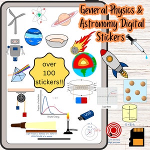 General Physics and Astronomy Digital Pre-cropped Stickers With ...