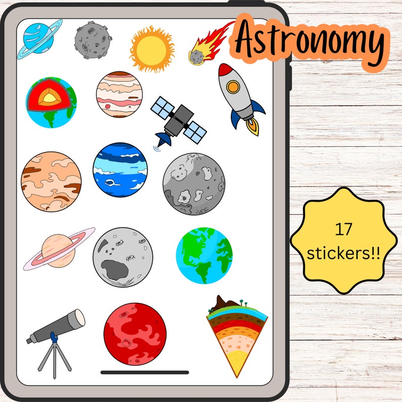 General Physics and Astronomy Digital Pre-cropped Stickers With ...