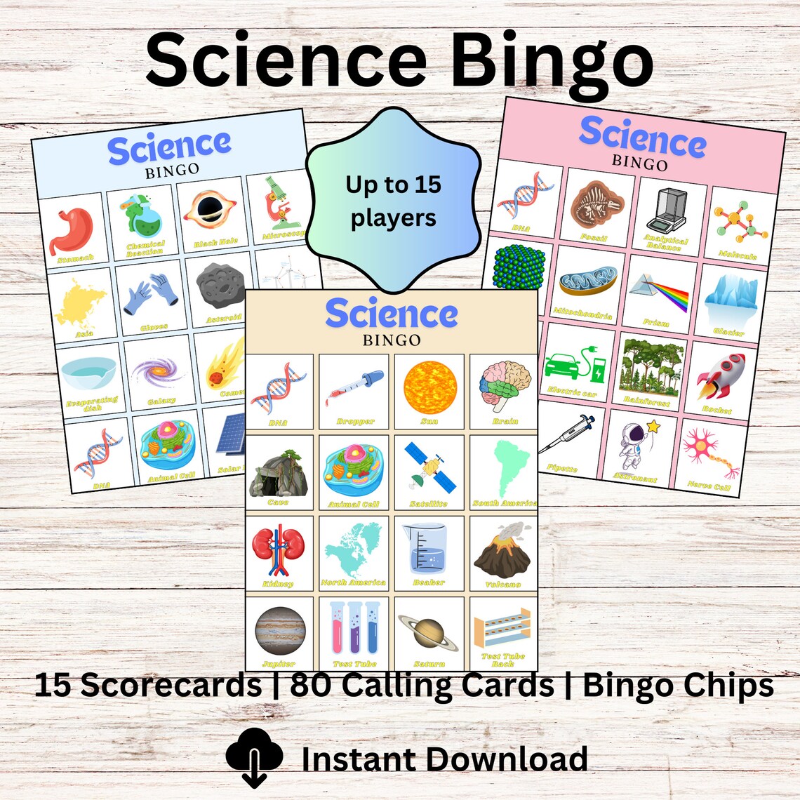 Science Bingo Game for Kids and Families – Educational Printable ...