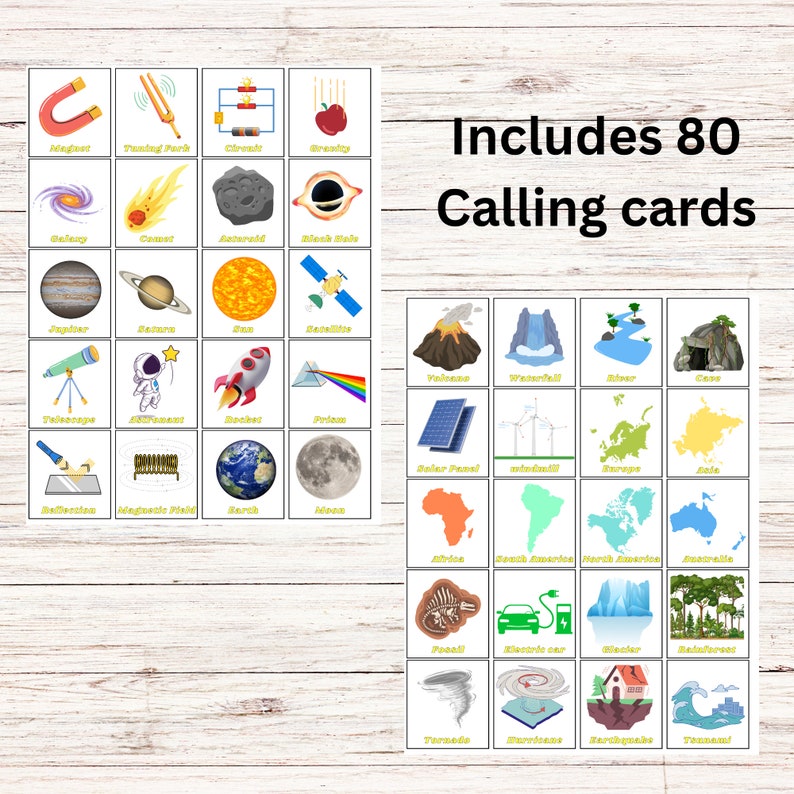 Science Bingo Game for Kids and Families – Educational Printable ...