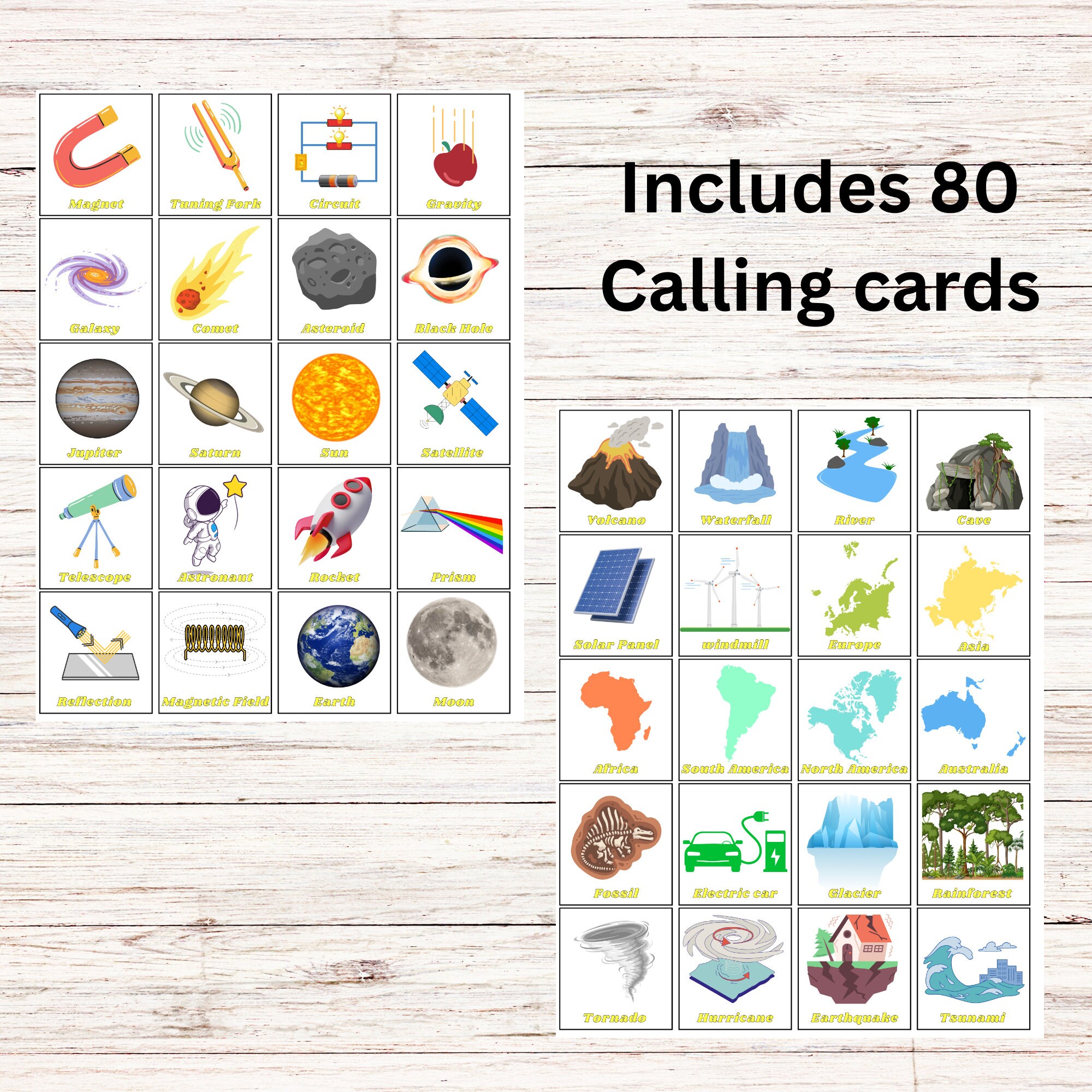 Science Printable Bingo Cards for Kids, Teens, Adults Game Night ...