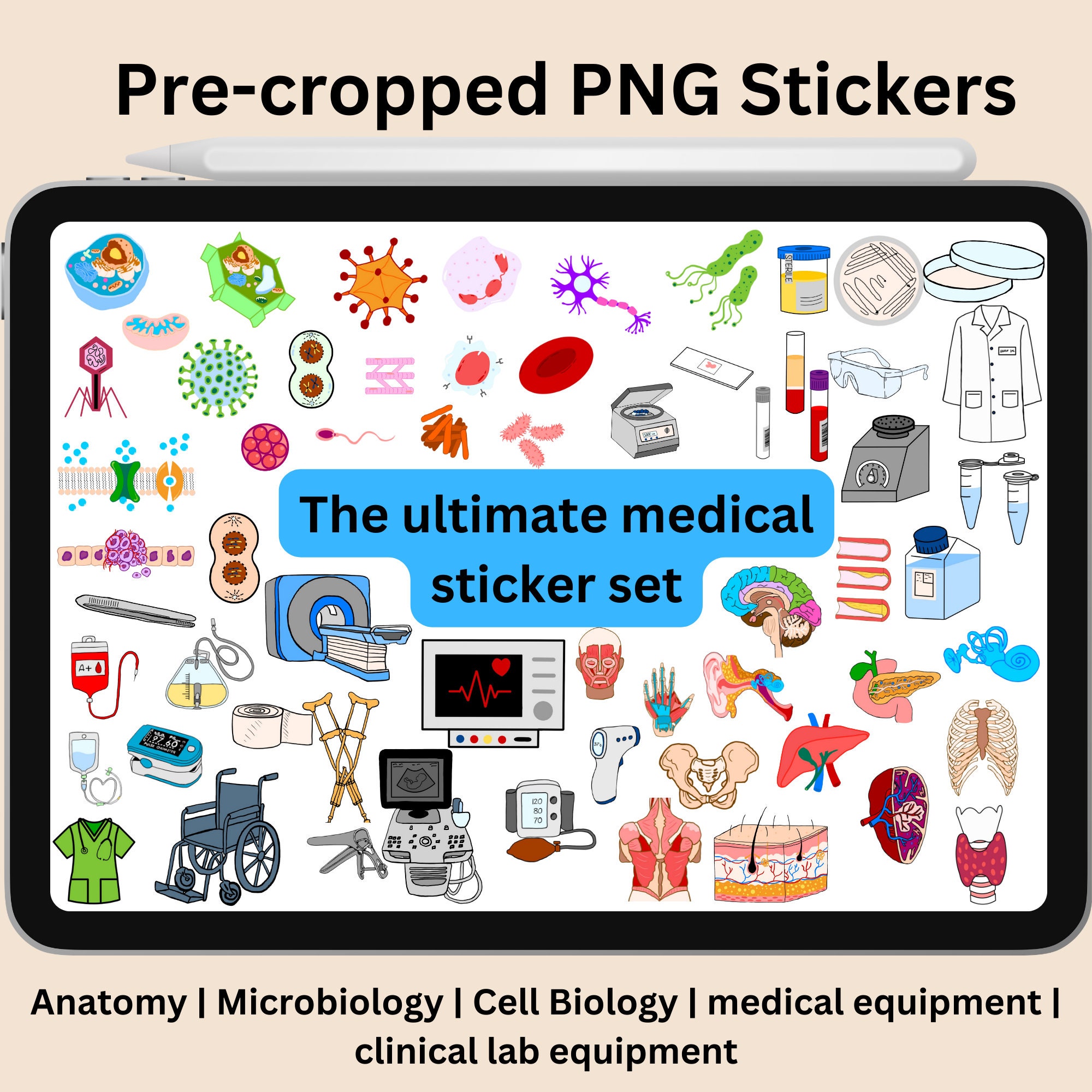 Medical Digital Stickers Including Anatomy, Cell Biology and Clinical ...