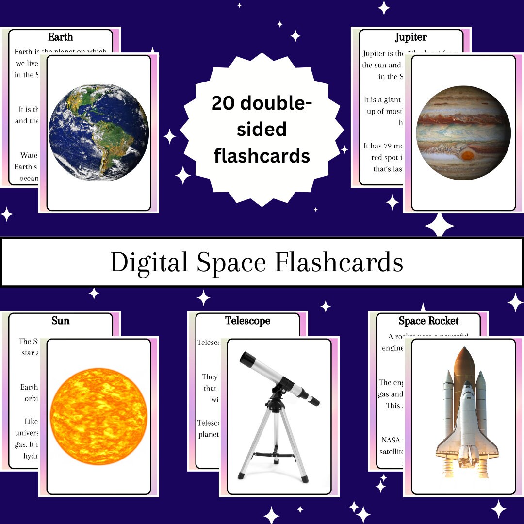 Printable Solar System Flashcard Montessori Science for Kids Astronomy ...