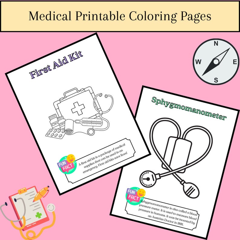 Medical Coloring Pages for Kids Printable Coloring Book - Etsy