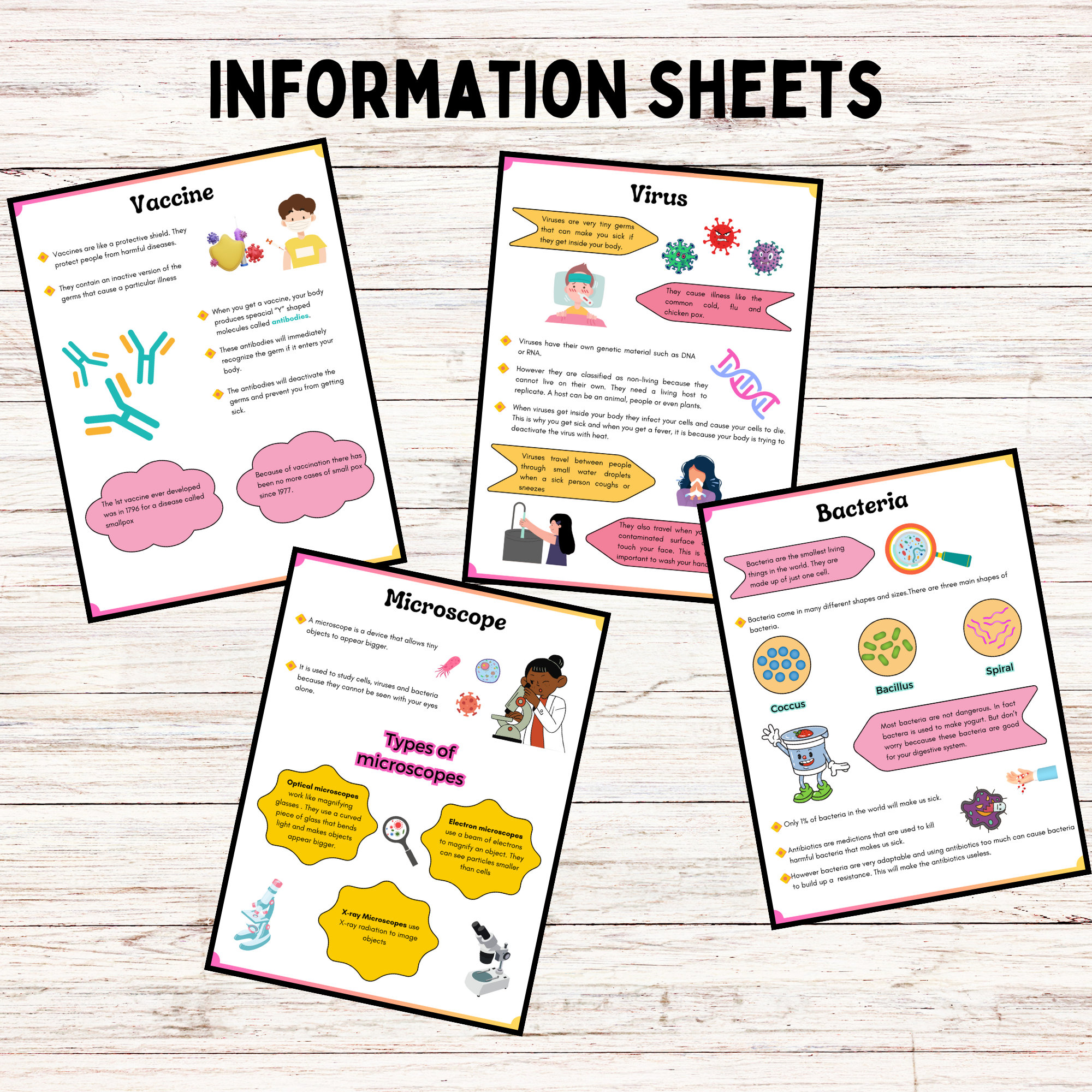 Germs Printable Activity and Coloring Book for Kids With Mazes ...