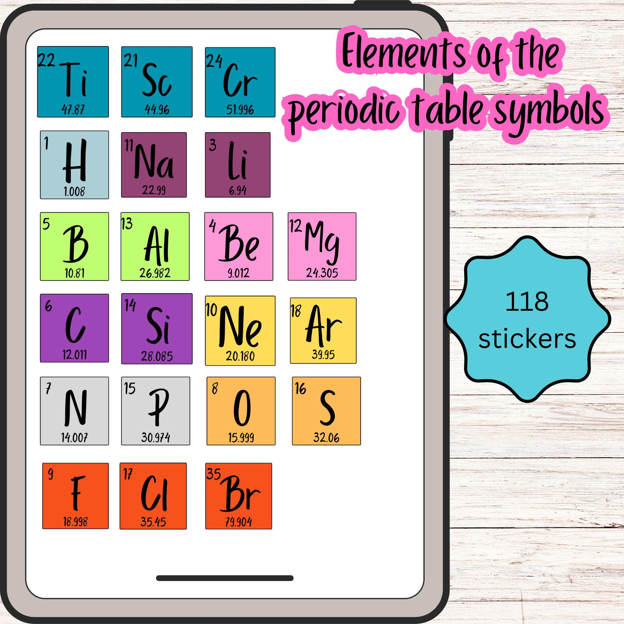 General Chemistry Digital Stickers for Goodnotes, Notability, Onenote ...
