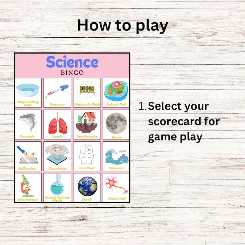 Science Bingo Game for Kids and Families – Educational Printable ...