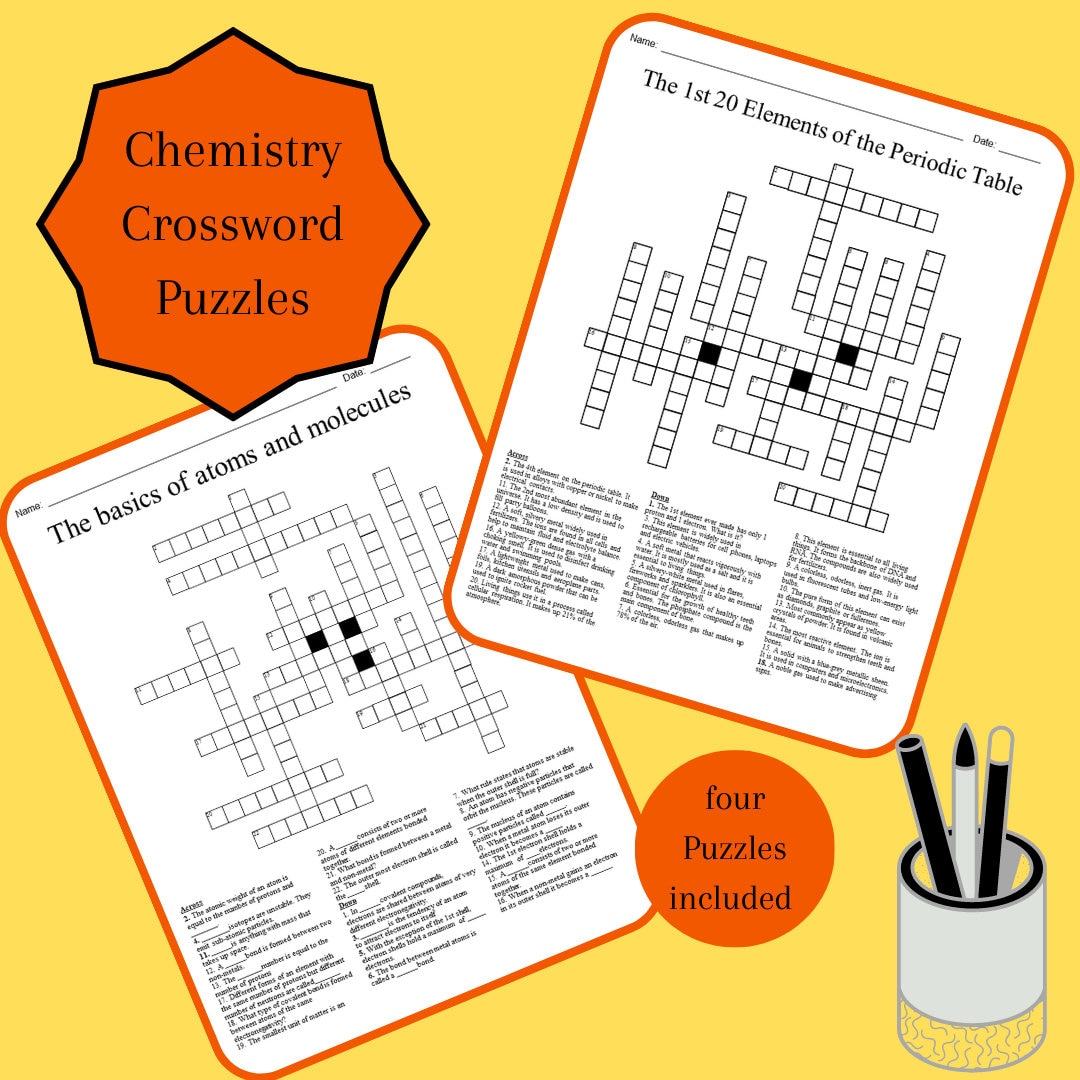 Introduction to Chemistry Crossword Puzzle Bundle of Four - Etsy
