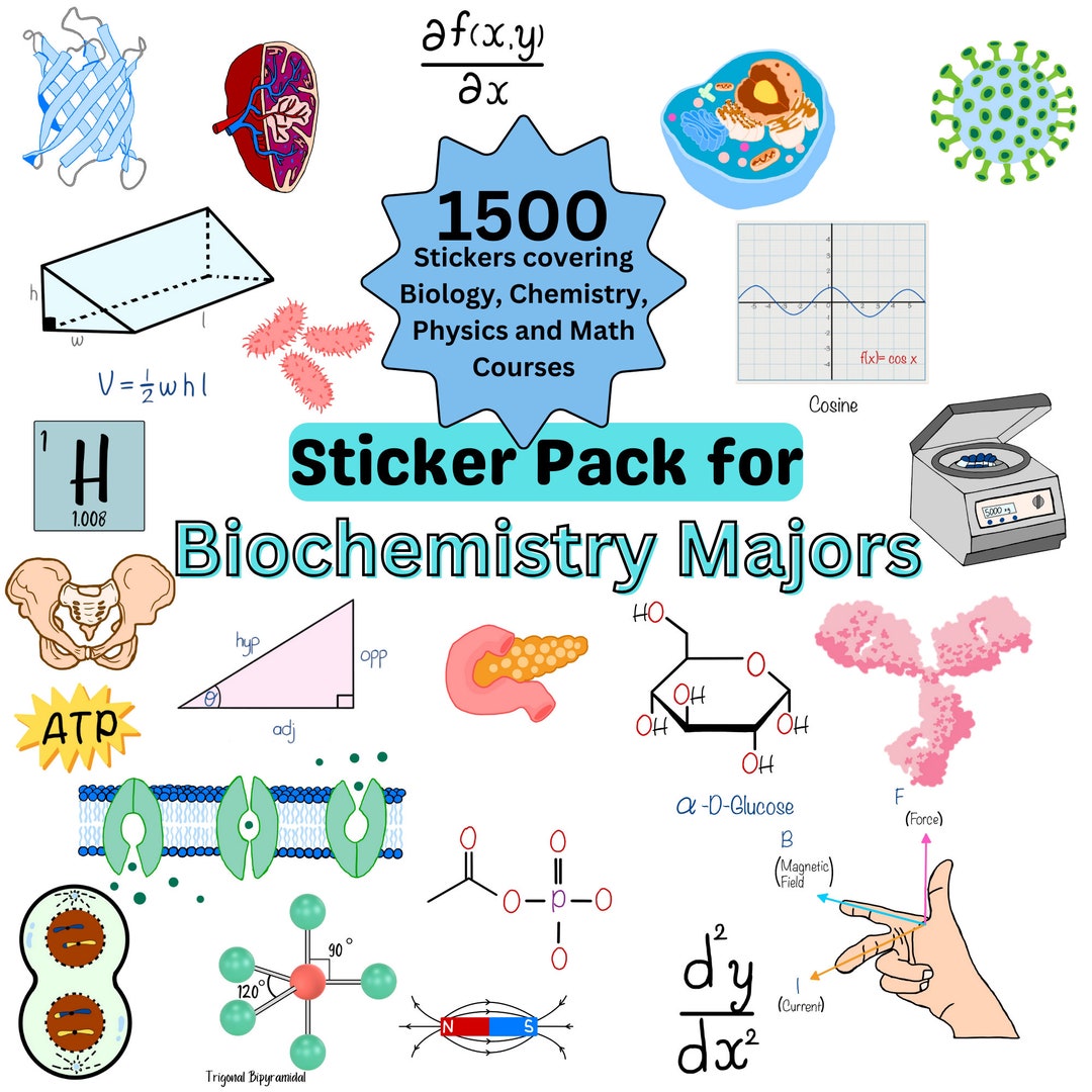 Digital Sticker Pack for Biochemistry, Biology, Chemistry, Physics ...