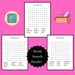 Human Anatomy Printable Coloring and Activity Book for Kids With Word ...