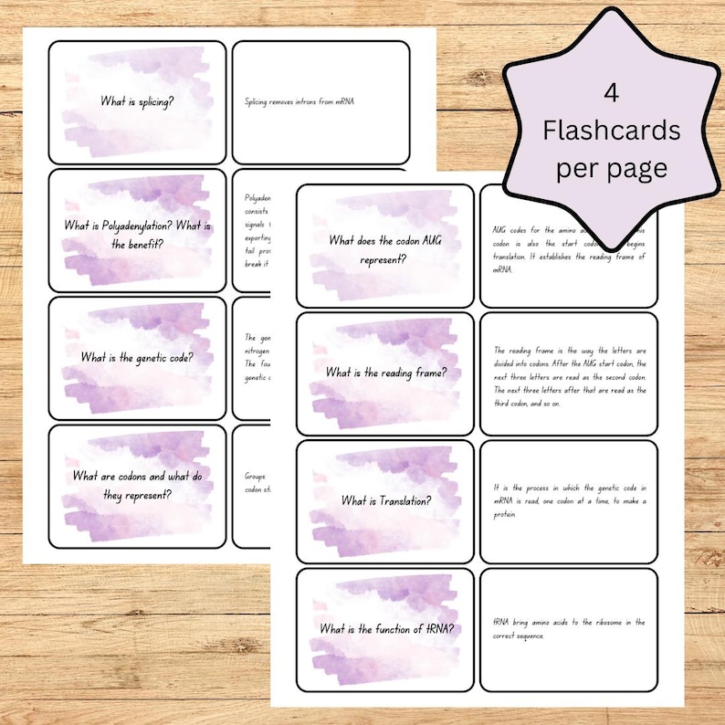 Genetics Flashcards: Biology Study Cards for Students (116, Instant ...