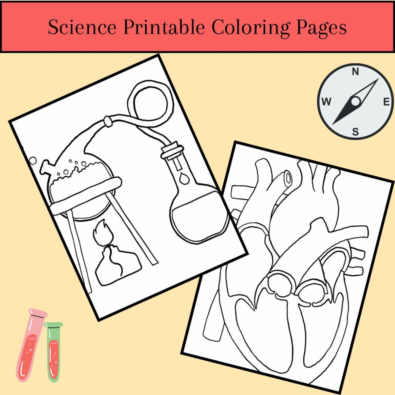 Science Printable Coloring Pages for Kids - Etsy