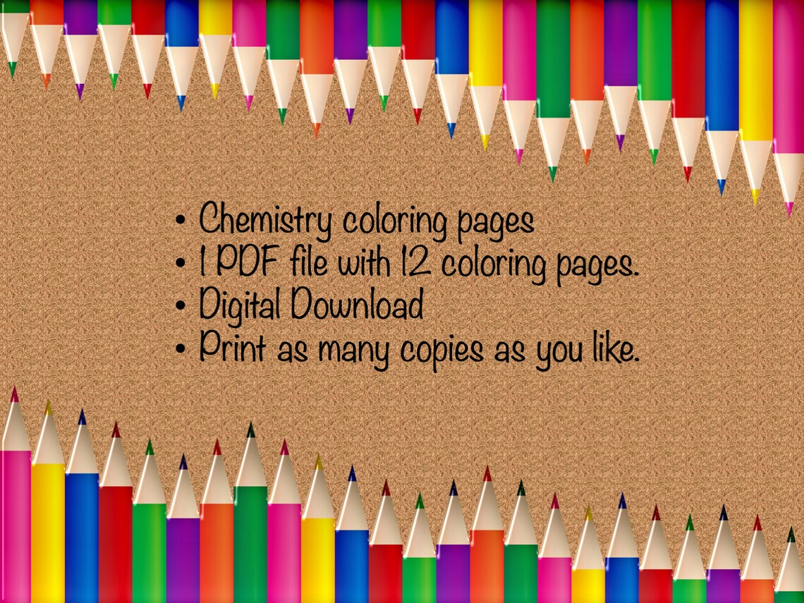 Chemistry Printable Coloring Pages / Introduction to Chemistry | Etsy