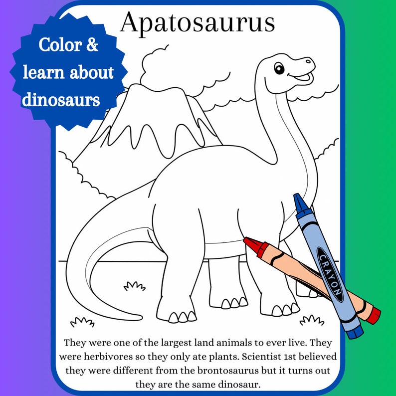 Dinosaur Coloring Pages for Toddlers, Preschool, Kindergarten Printable ...