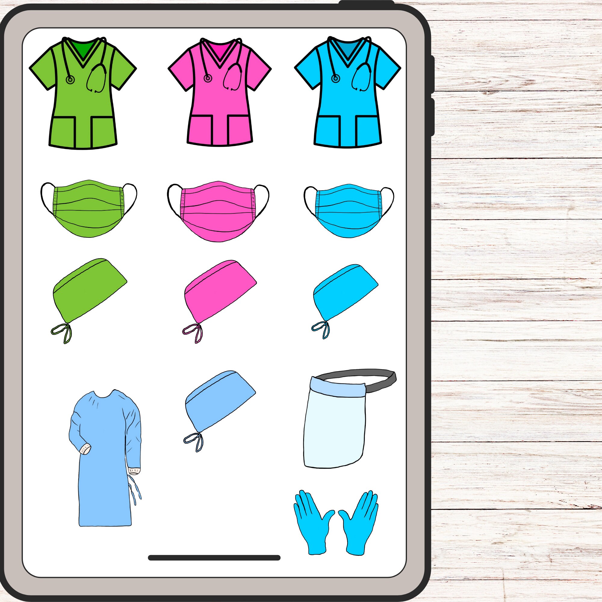 Medical, Nursing, Surgical Equipment Digital Stickers for Medical ...