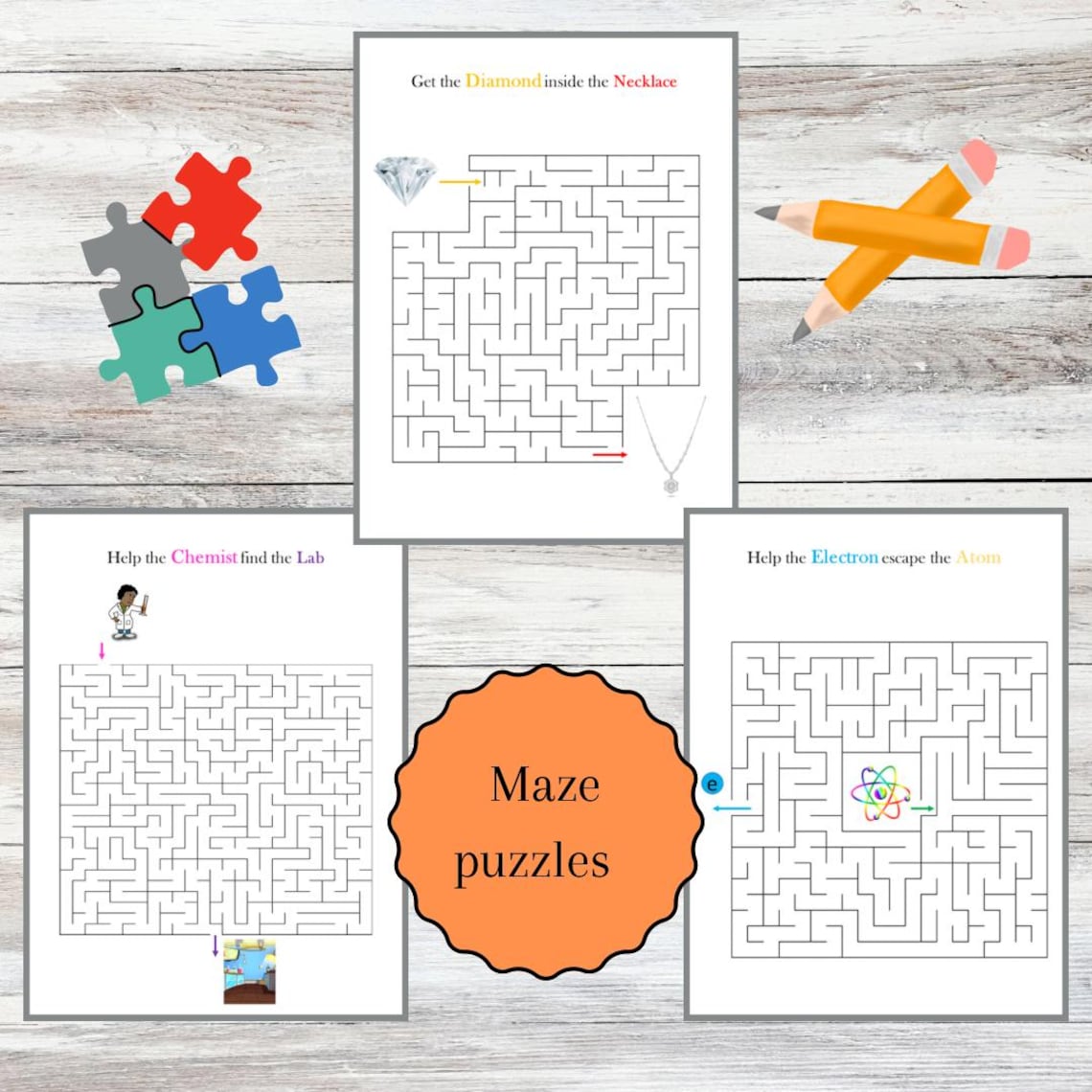 Chemistry Coloring and Activity Book for Kids Age 4‑7 | Printable PDF ...