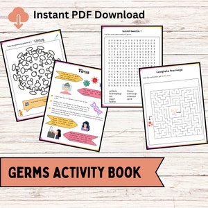 Germs Activity Book for Kids - Etsy
