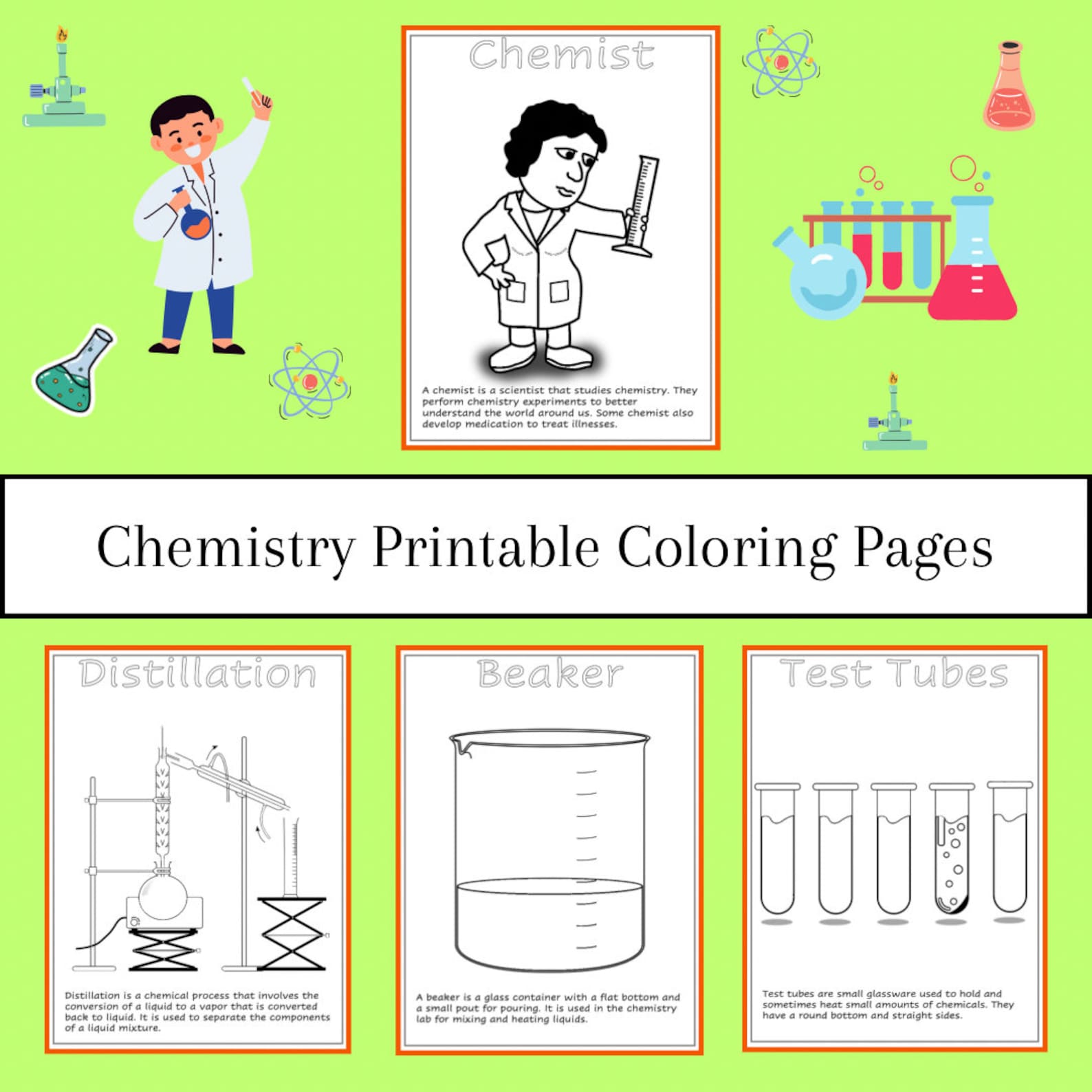 Chemistry Printable Coloring Pages Introduction to Chemistry for ...