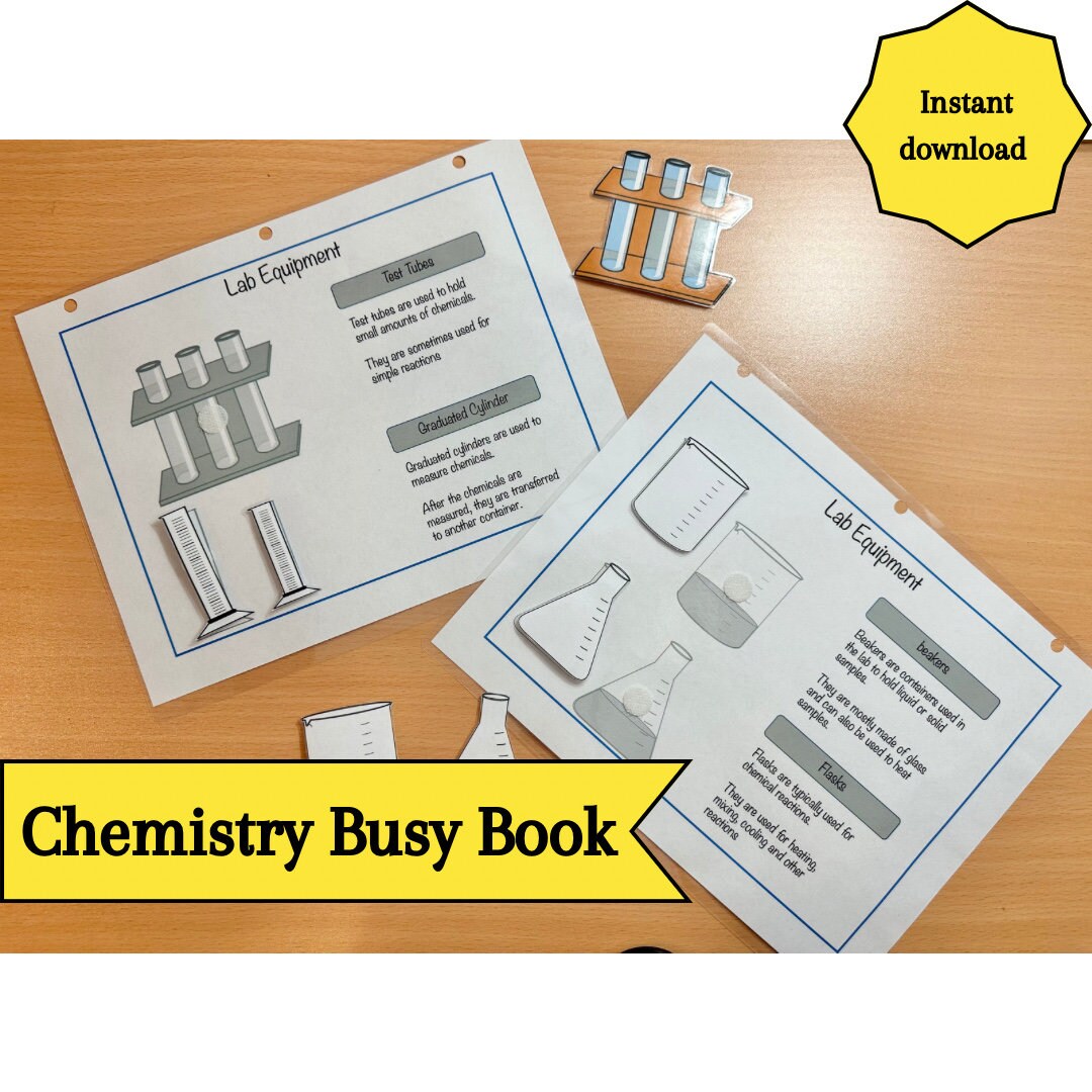 Chemistry Busy Book and Learning Binder for Toddlers Lab Activity ...