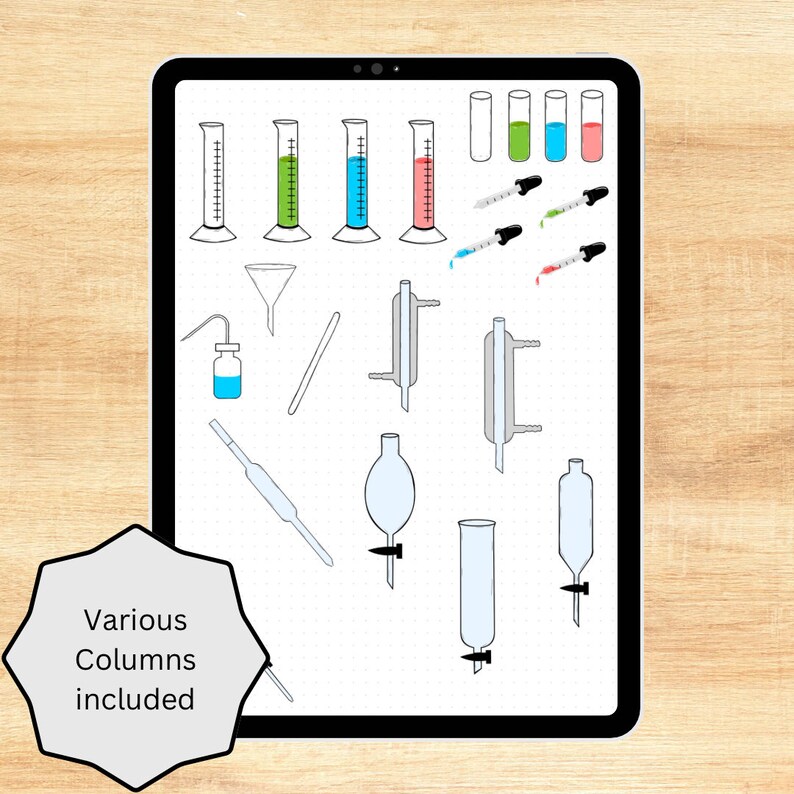 Chemistry Lab Stickers for Digital STEM Notes - Etsy