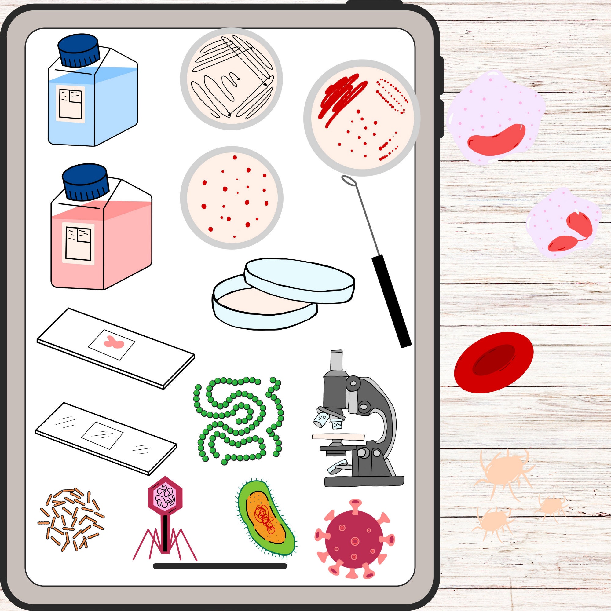 Medical Laboratory Digital Stickers for Notes and Presentations - Etsy