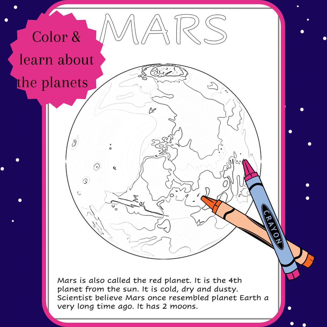 Solar System Printable Coloring Book Pages for Kids in Preschool ...