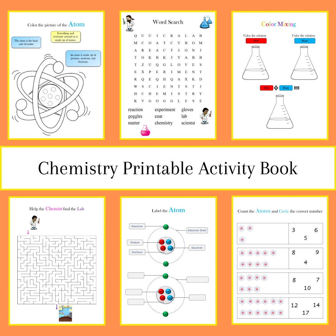 Chemistry Coloring and Activity Book for Preschool and Kindergarten ...
