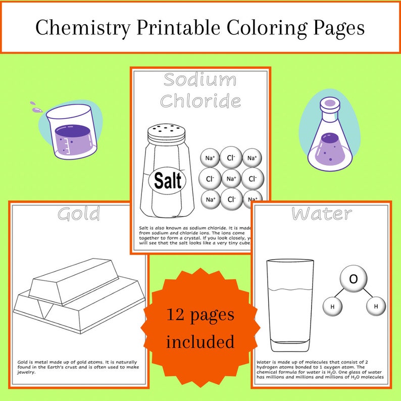 Chemistry Printable Coloring Pages Introduction to Chemistry for ...