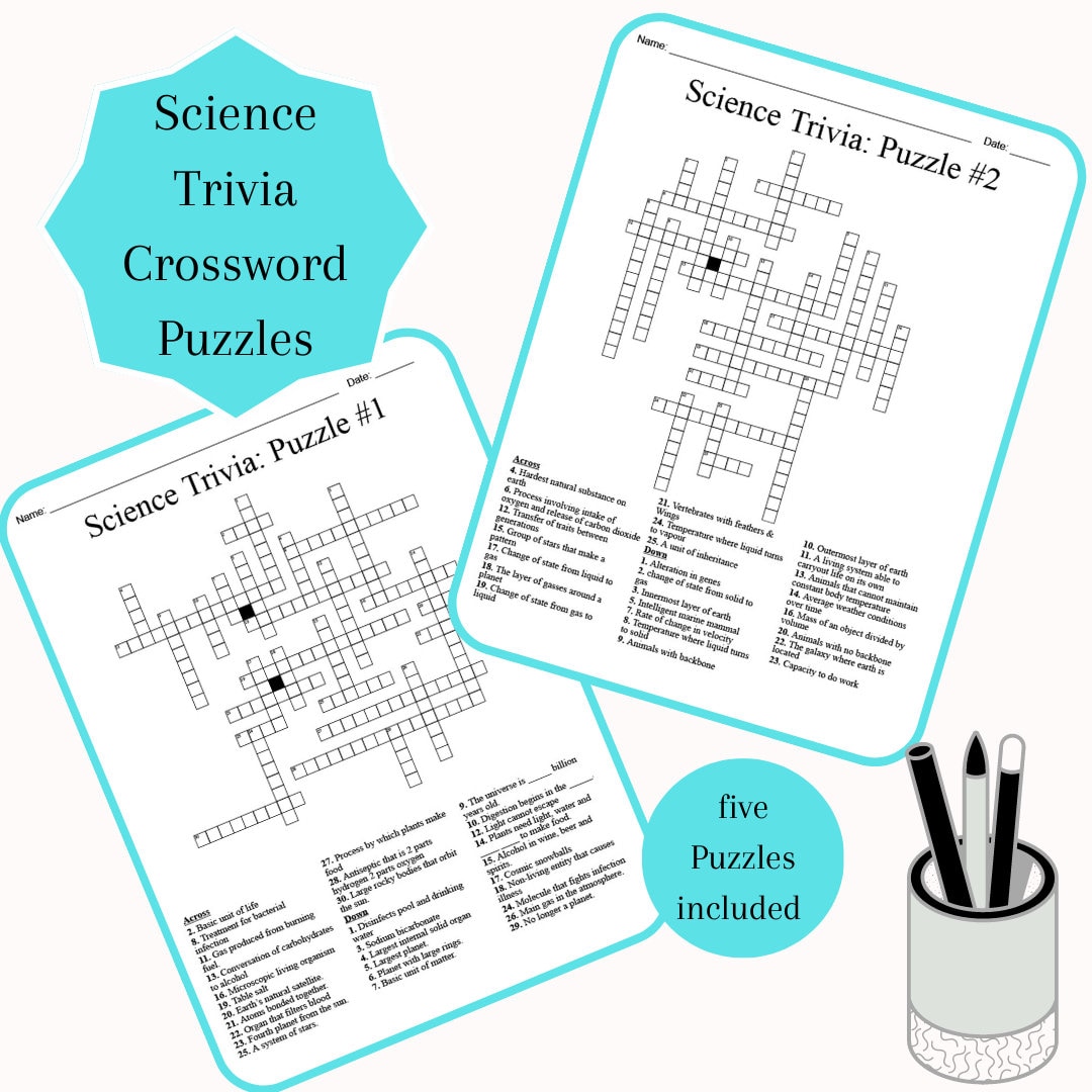 Science Trivia Crossword Puzzle - Etsy